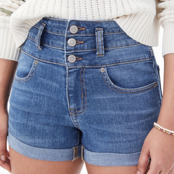 Aeropostale | Shorts | Aero Super Stretchy High Rise Denim Midi Shorts ...